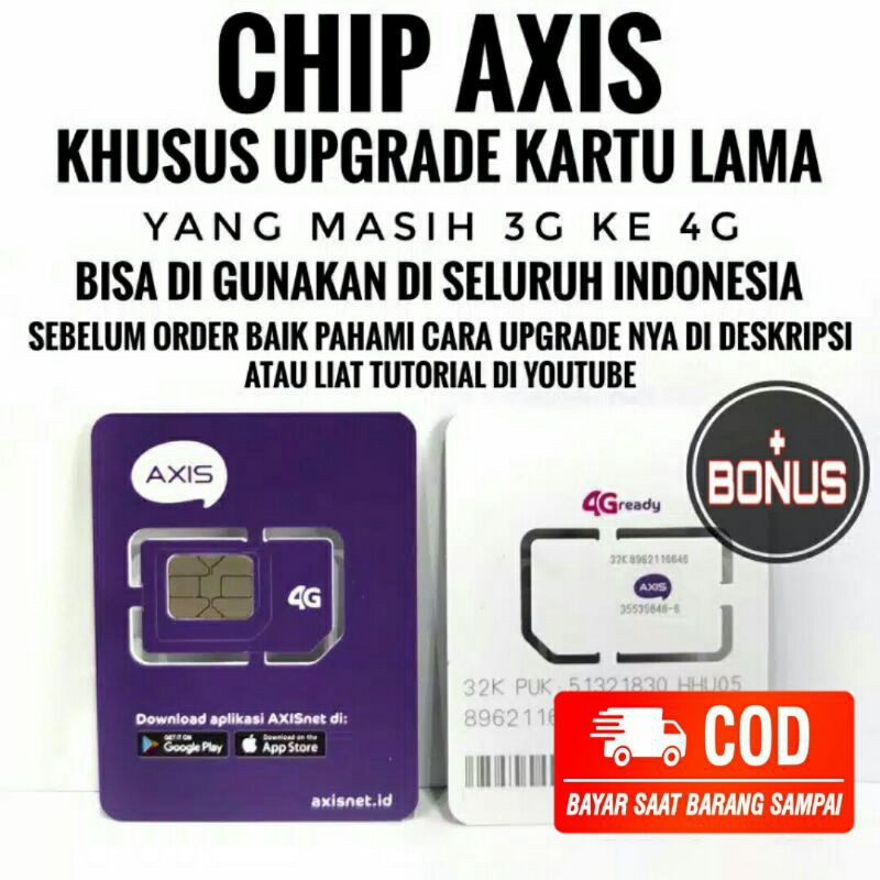 Jual kartu khusus upgrade 3g ke 4g AXIS | Shopee Indonesia