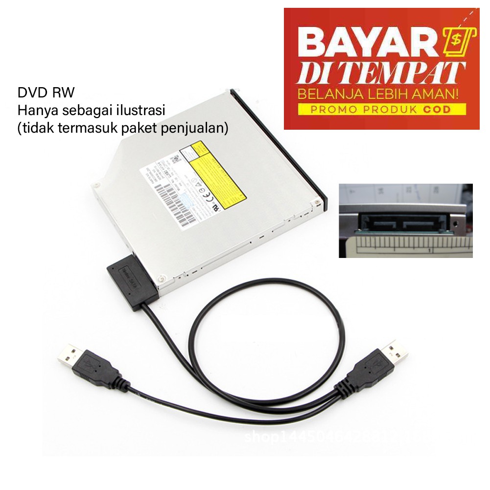 Jual USB to Slimline SATA Kabel Konektor DVDRW/ CDRW/ DVDROM/ CDROM ...