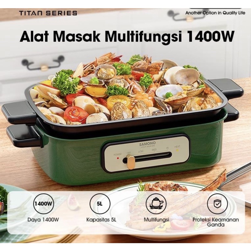 Jual HOT PLATE MULTIFUNGSI COOKWARE SAMONO ALAT PANGGANG PANCI ELEKTRIK ...
