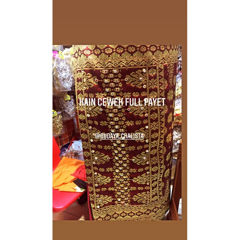 Jual kain songket tenun asli payet kain cewek dan rumpak cowok | Shopee ...