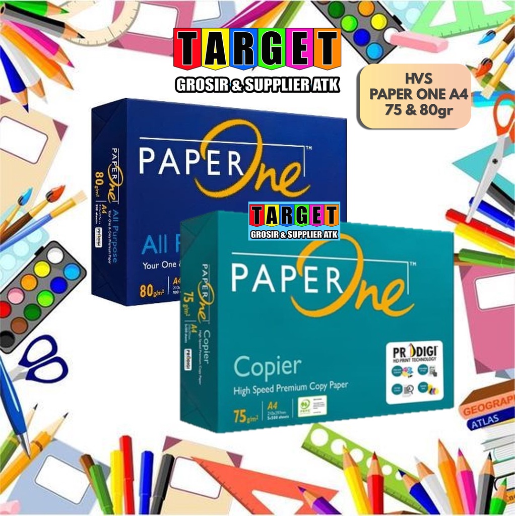 Jual Kertas Print Fotocopy PAPER ONE KERTAS HVS A4 / KERTAS PAPERONE 75gr 80gr gram | Shopee ...