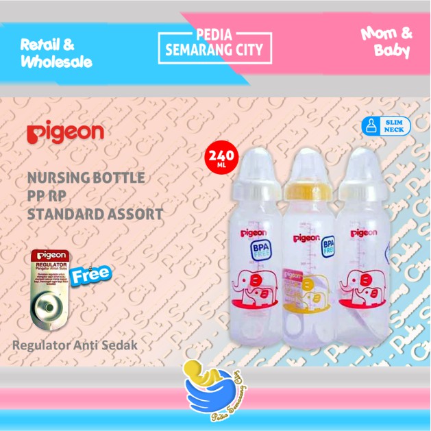 Jual PIGEON BOTOL PP RP STANDARD ASSORT - 240 ML | Bottle Susu Nipple ...