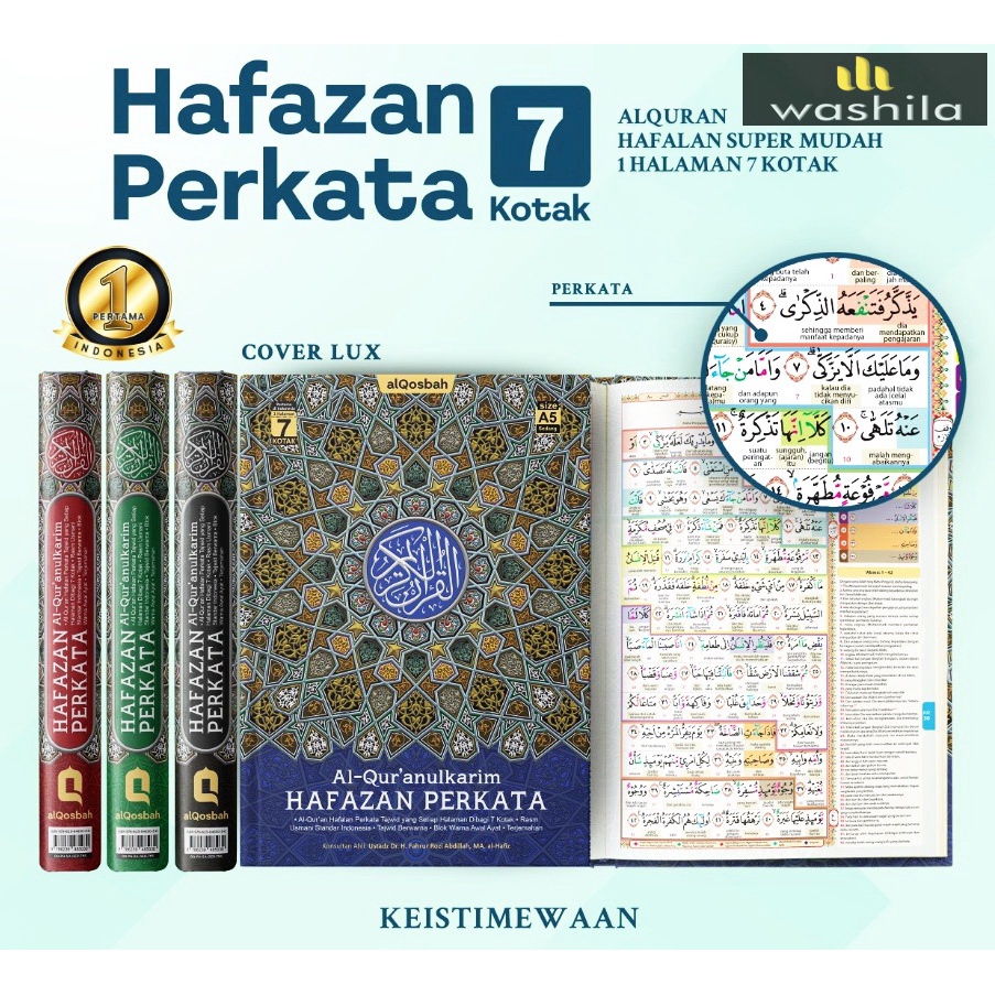Jual Mushaf Al Quran Alqosbah Hafazan 7 PERKATA A5 Hafalan Super Mudah Terjemah Tajwid Warna QSQ ...