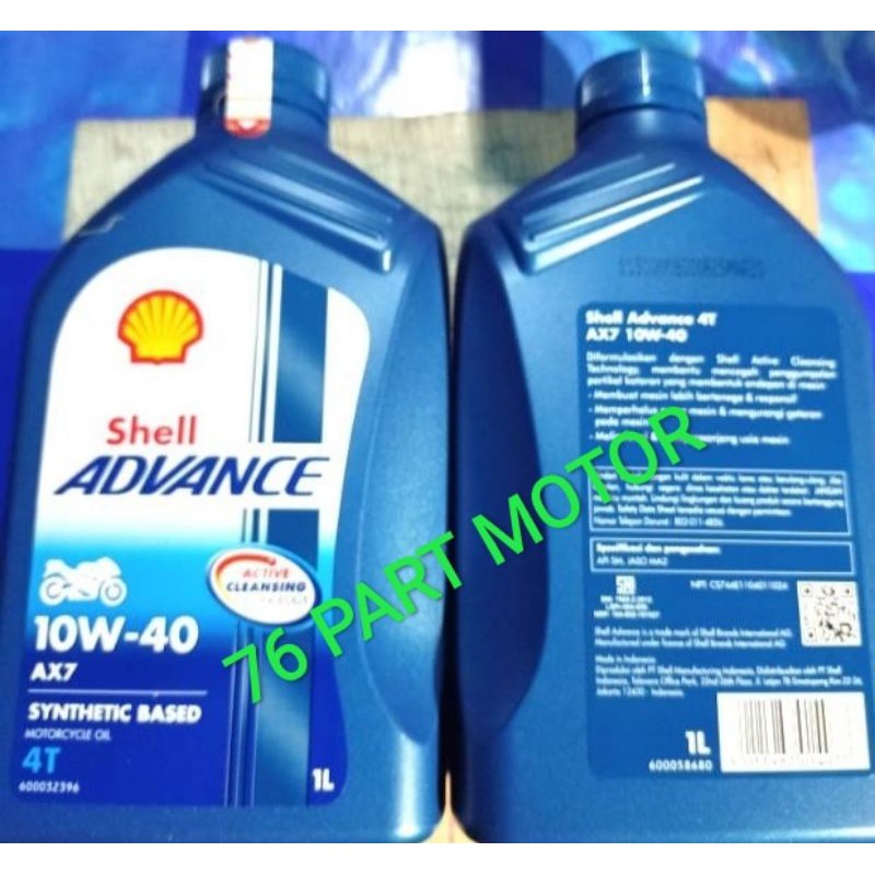 Jual OLI SHELL AX7 4T 10W-40 UK 1000 ML FOR ALL MOTOR | Shopee Indonesia