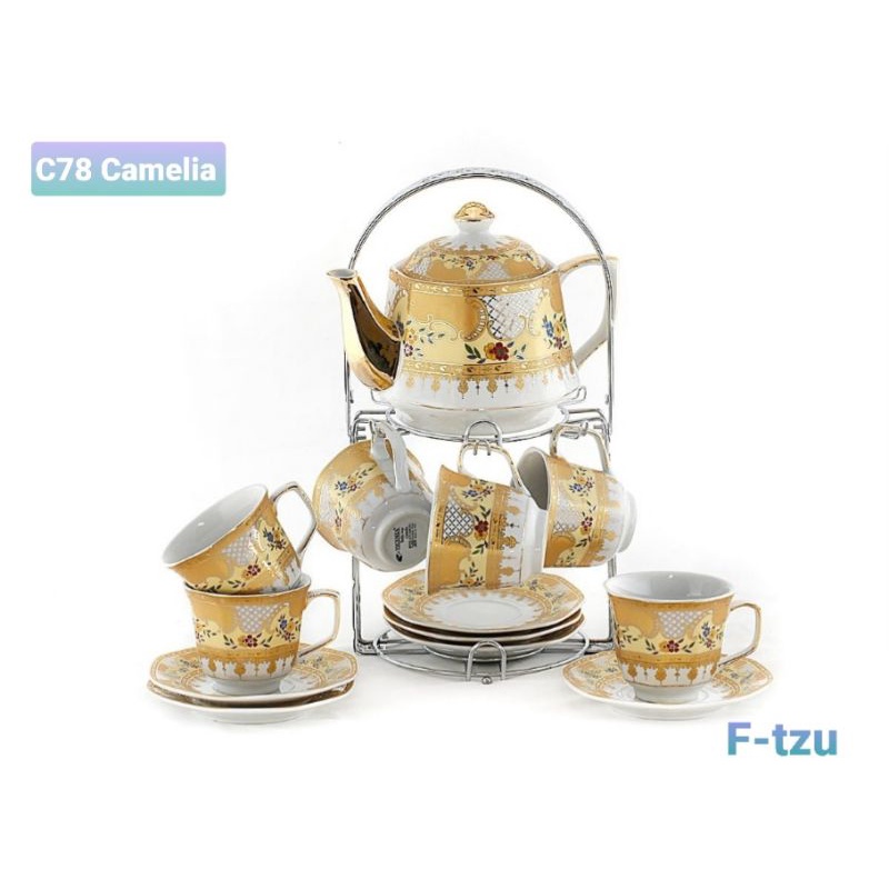 Jual Perlengkapan minum teh C78 motif magnolia merek vicenza | Shopee ...