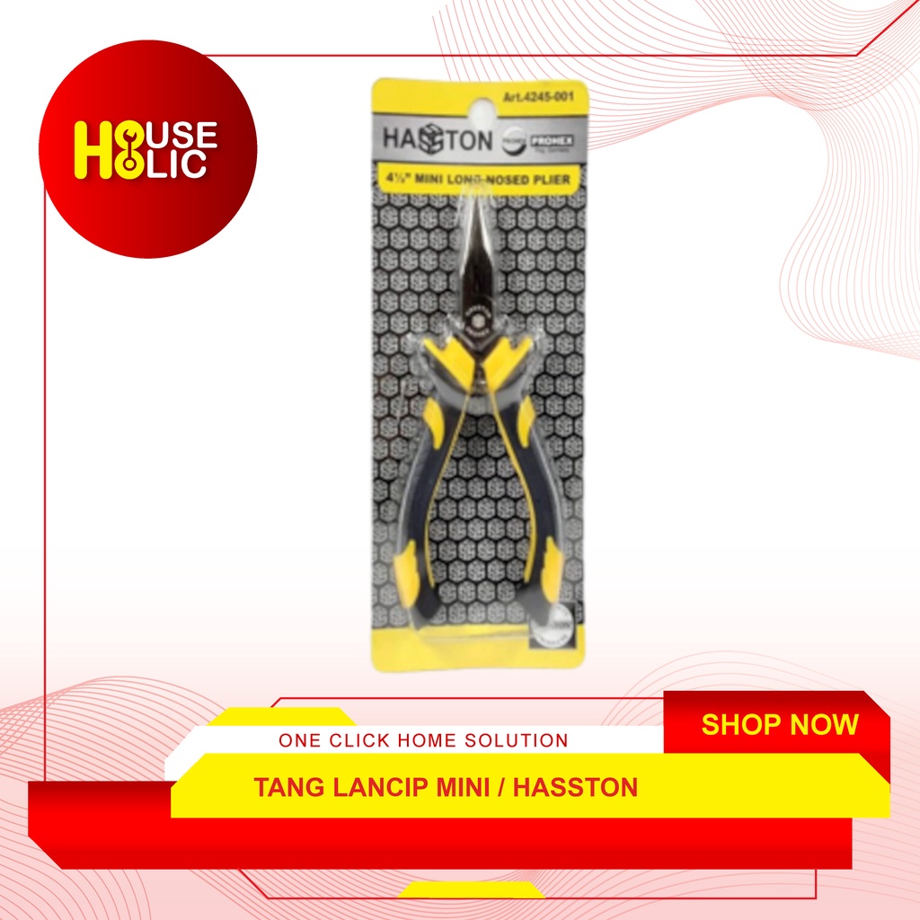 Jual Tang Lancip Mini 4 1/2" Inch / Long Nosed Plier Hasston 4245-001 ...