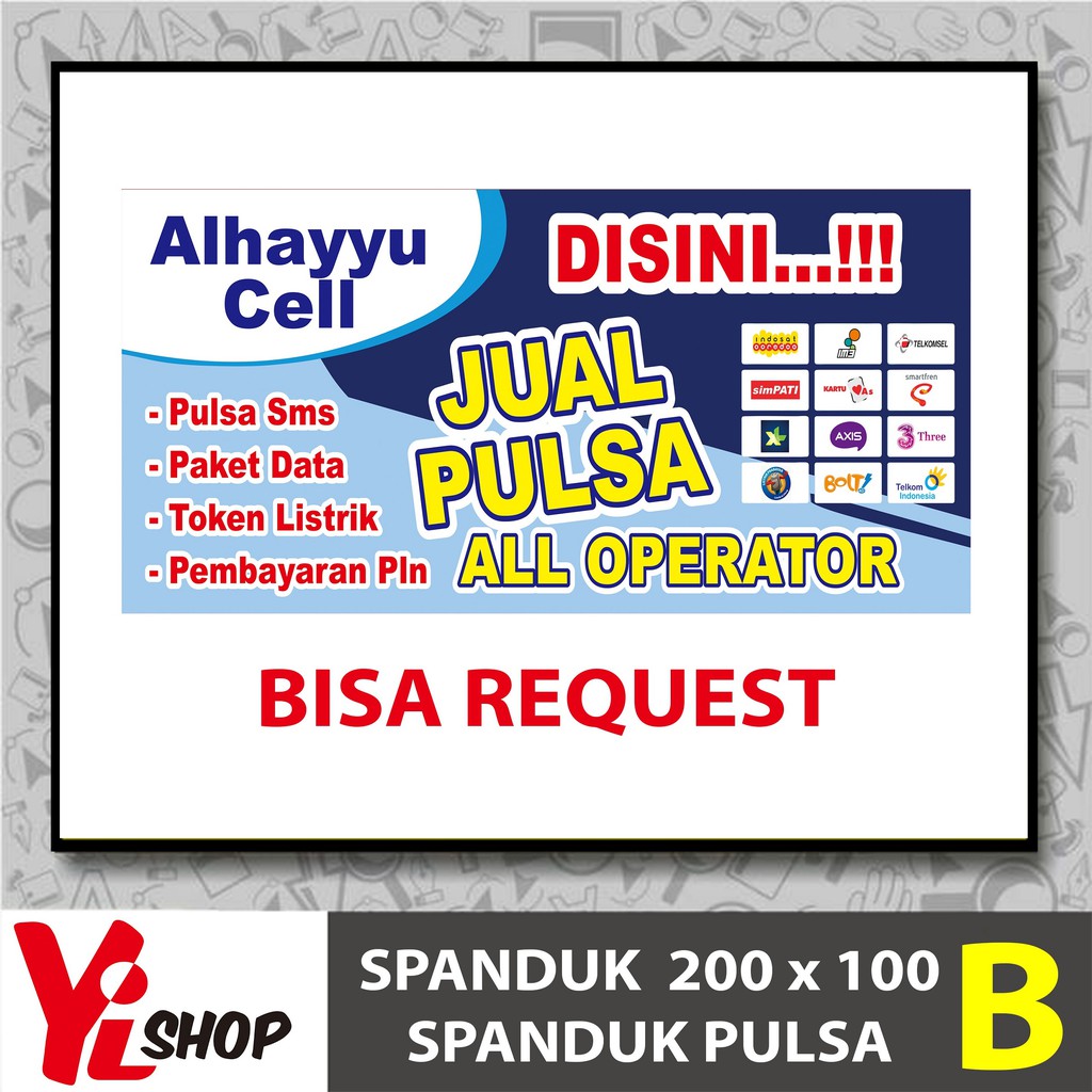 Jual SPANDUK PULSA | KONTER PULSA | JUALAN PULSA | BANNER PULSA ...
