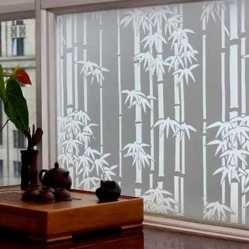 Jual stiker kaca motif bambu stiker bambu | Shopee Indonesia