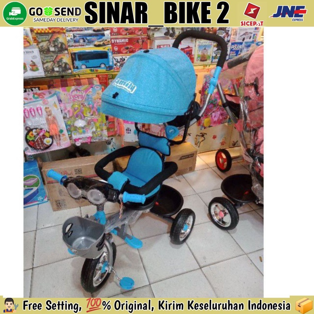 Jual Sepeda Roda Tiga 3 FAMILY ROMEO F-361,F360H Tricycle Kanopi ...