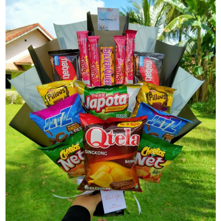 Jual Buket Snack Snack Bouquet Ulang Tahun Wisuda Prabumulih | Shopee ...