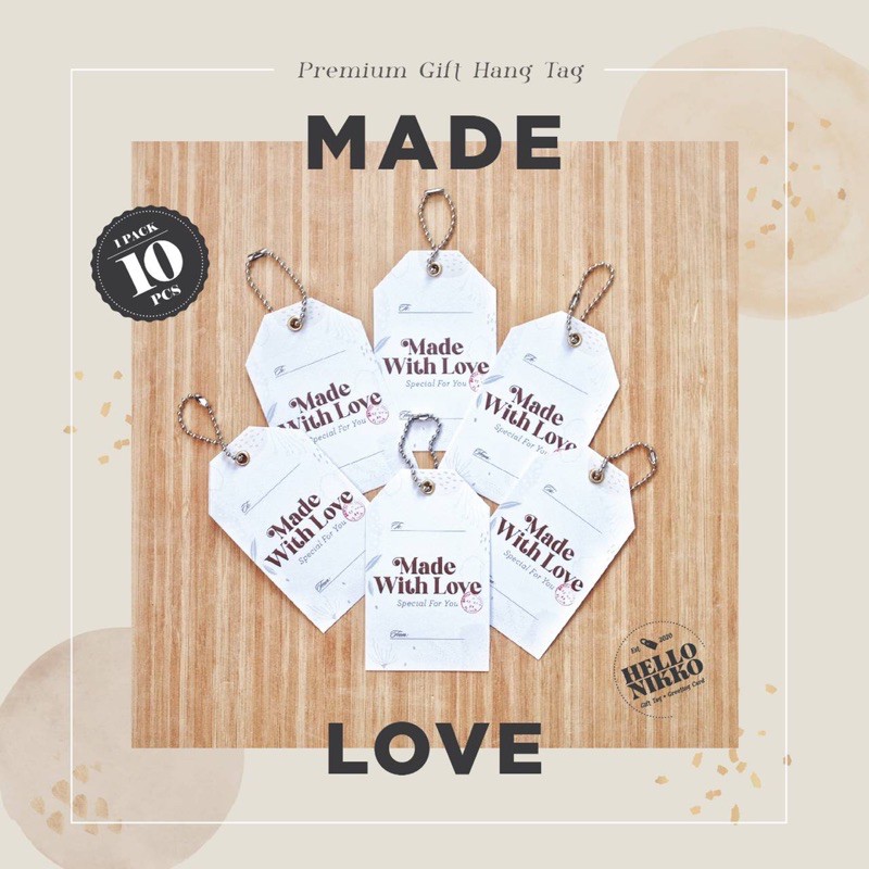 Jual Made Love Gift tag - Hang tag kartu ucapan kado sticker hampers ...