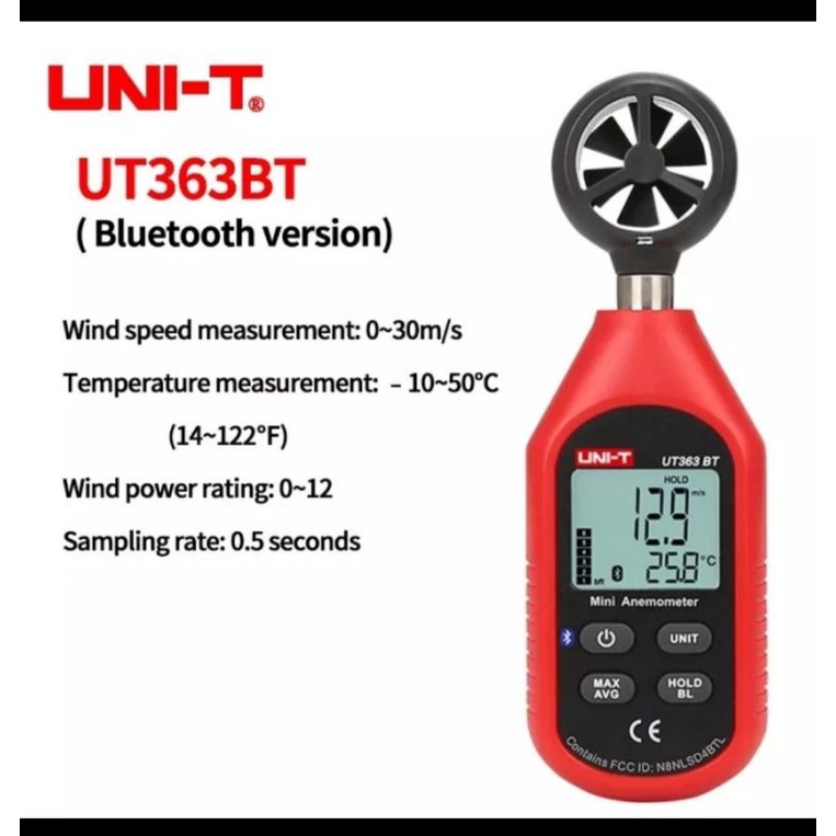 Jual digital anemometer thermometer pengukur kecepatan angin wind speed ...