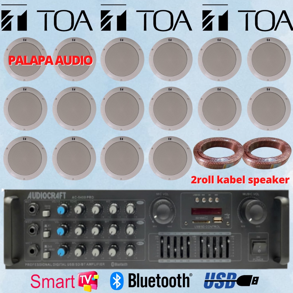 Jual PAKET SPEAKER PLAFON INDOOR CEILING TOA UNTUK CAFE , RESTO ...
