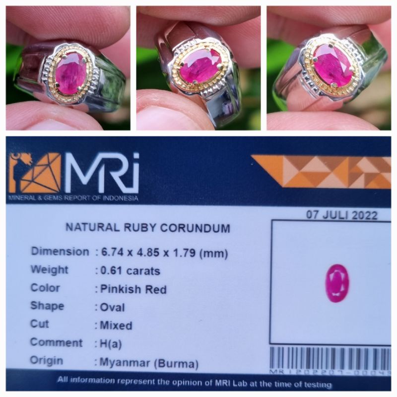 Jual Natural Ruby Burma Myanmar Memo 0.61 crt | Shopee Indonesia