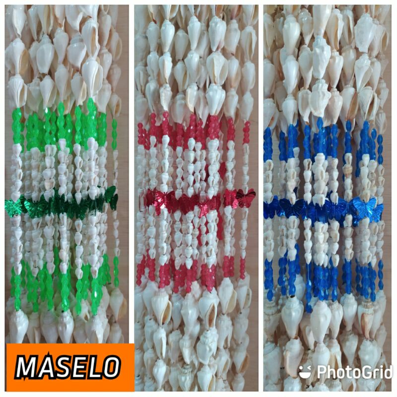 Jual Tirai Kerang /Gorden Kerang Motif Kupu - Kupu, Tirai Jendela/Pintu ...