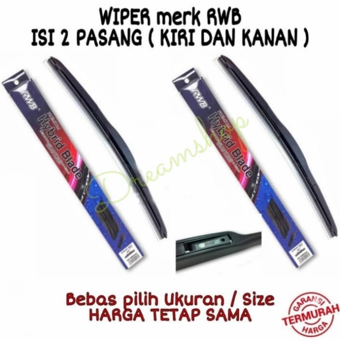 Jual WIPER MOBIL HYBRID RWB 100% ORIGINAL 1 SET 2PCS (KANAN KIRI ...