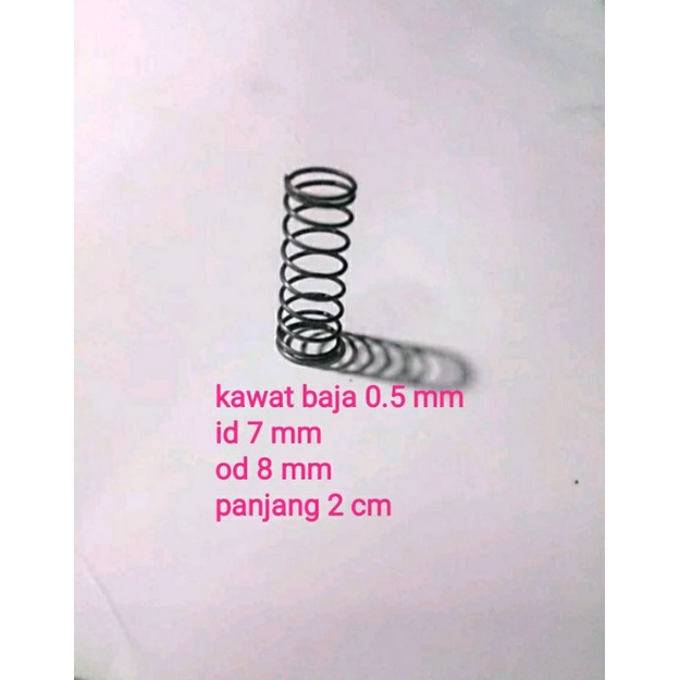 Jual per tekan kawat baja 0.5 mm id 7 mm od 8 mm panjang 2 cm | Shopee ...