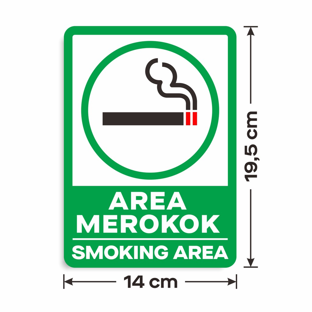 Jual Sticker Sign Vinyl Stiker Area Merokok Smoking Area | Shopee Indonesia