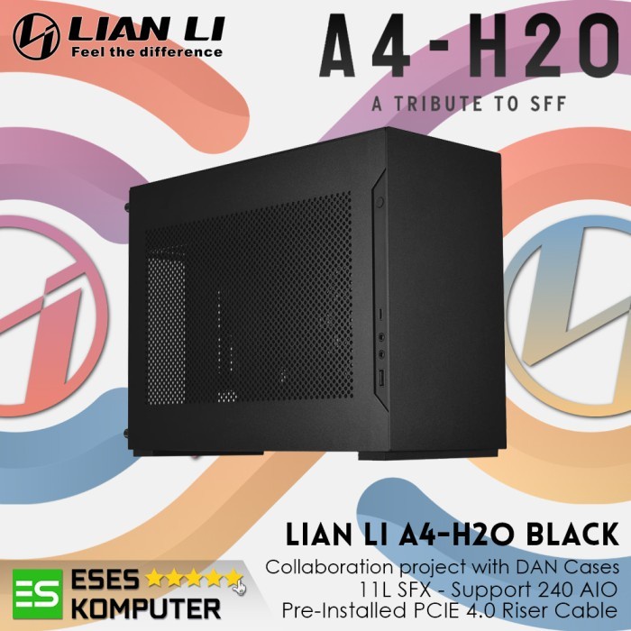 Jual Case LIAN LI A4H2O BLACK | 11 Liter SFF MINI-ITX | PCIe 4.0 | A4 ...