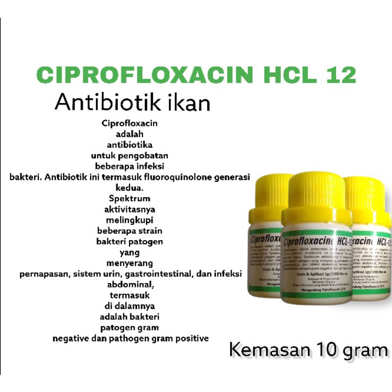Jual TUTUP KUNING obat antibiotik ikan/Ciprfloxacin/cipro/floxacin/10 ...