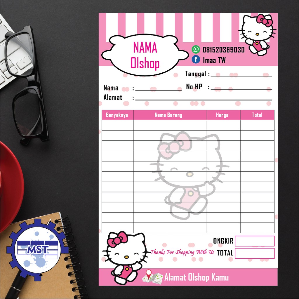 Jual Nota Olshop Hello Kitty 4 Buku / Nota Penjualan - Dicetak sesuai ...