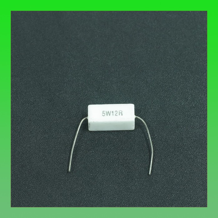 Jual RESISTOR Kapur 5W 12R / 5 WATT 12 R Putih / TAIWAN ( ISI 5 PCS ...