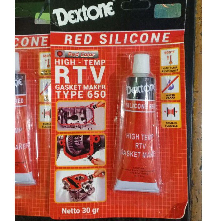 Jual Dextone Silicone Red 30gr / Lem Gasket / Sealant Lem Silicone ...