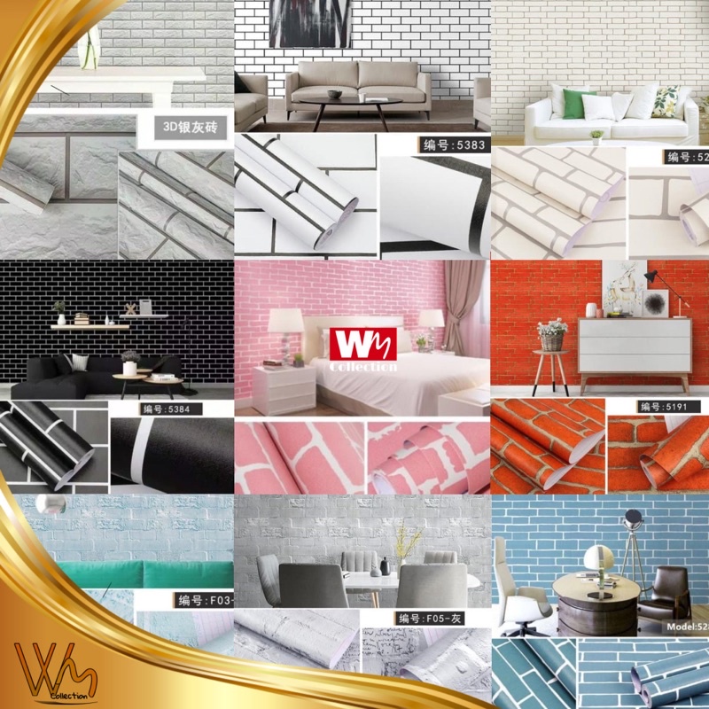 Jual Wallpaper Sticker Dinding Motif Bata 45cm x 5m Wallsticker Dinding ...