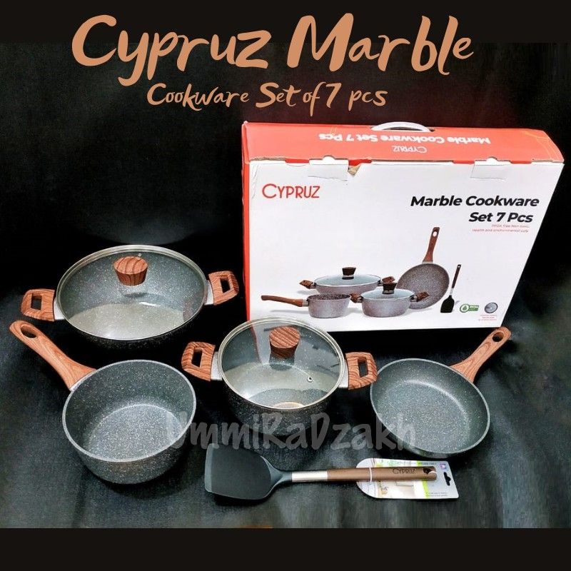 Jual Cypruz Marble Cookware Set of 7 pcs | Shopee Indonesia