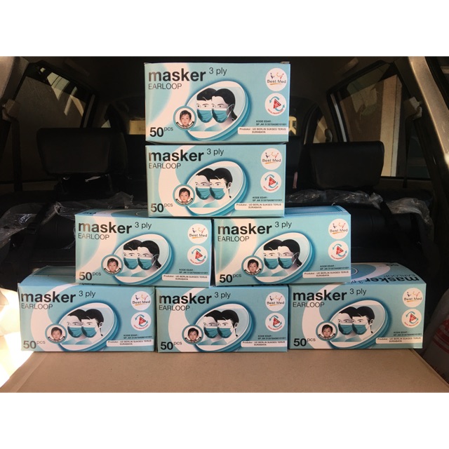 Jual Masker 3 ply Earloop merk Bestmed | Shopee Indonesia