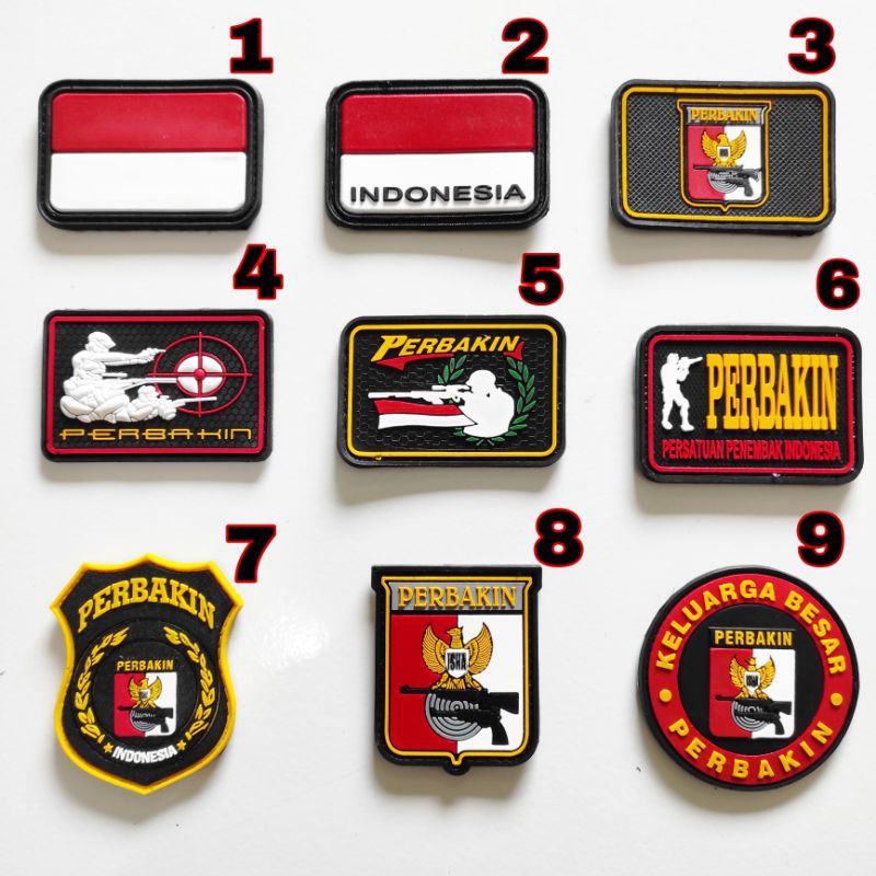 Jual PATCH RUBBER LOGO PERBAKIN PENEMBAK/TEMPELAN EMBLEM KARET VELCRO ...