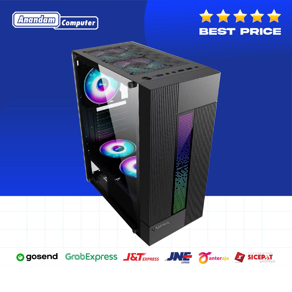 Jual Power UP RAPTOR 1625 - Include PSU 500W Casing PC Gaming Komputer ...