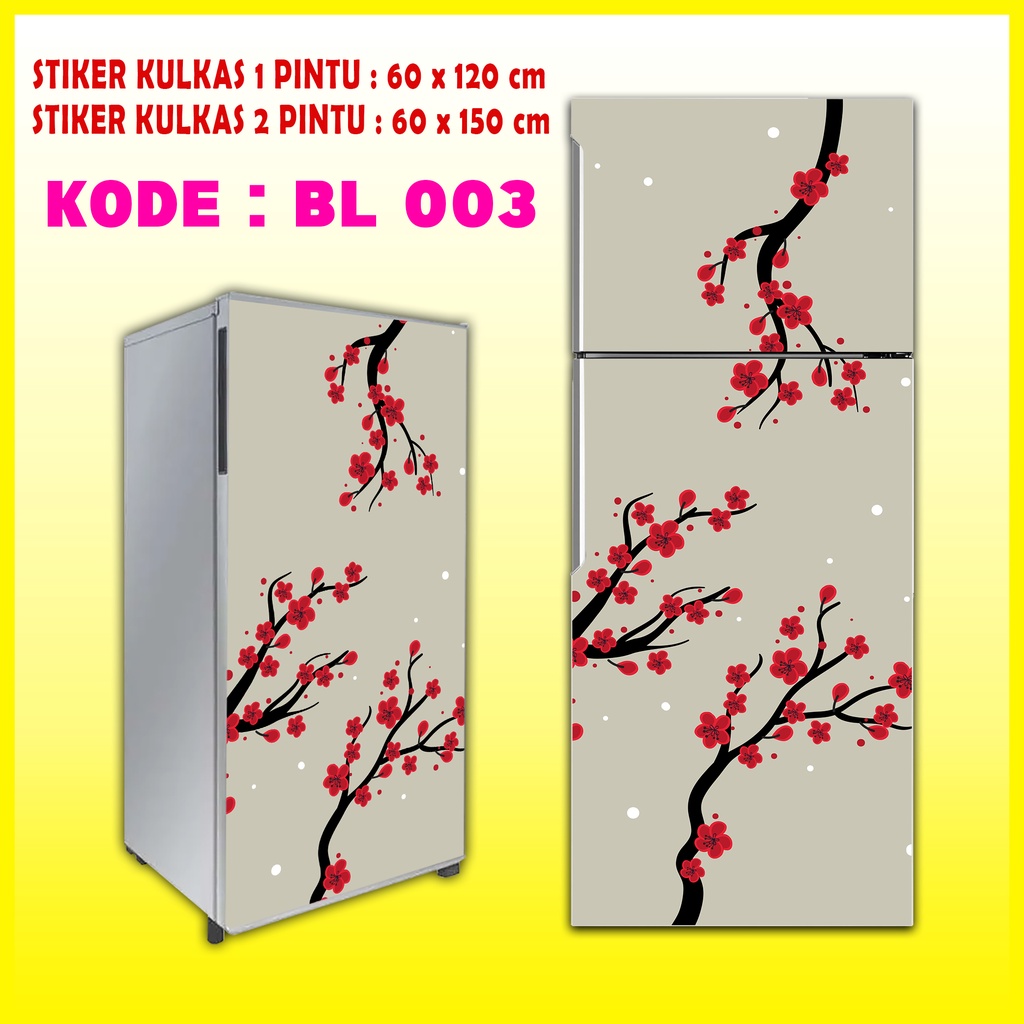 Jual STIKER KULKAS 1 PINTU DAN 2 PINTU MOTIF BUNGA SAKURA CHERRY ...