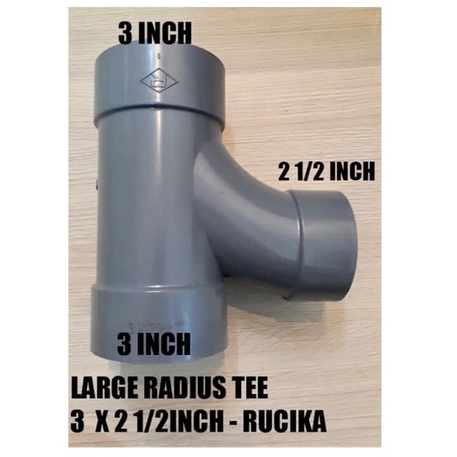 Jual LARGE RADIUS TEE | TEE Y 90 DERAJAT D PVC PIPA PRALON AIR 3” x 2 1/2” RUCIKA | Shopee Indonesia