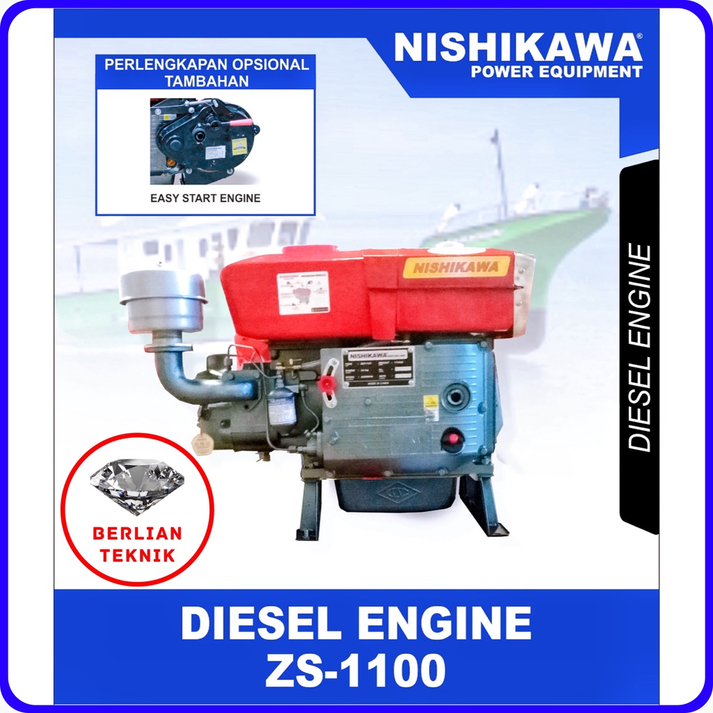 Jual Mesin Penggerak Solar Engine Diesel Nishikawa ZS 1100 / 18 HP Hopper | Shopee Indonesia