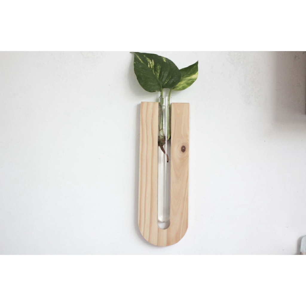 Jual Vas Bunga Kayu Air Tabung Kaca Propagasi Water Propagation Pot ...