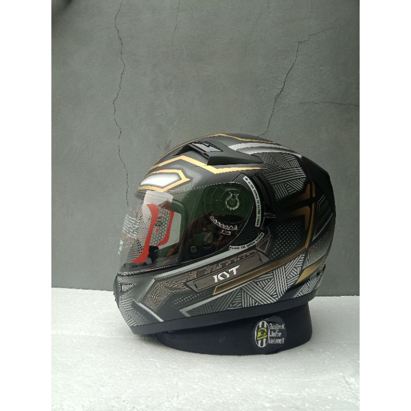 Jual KYT K2 RIDER BLACK PHANTER GOLD | Shopee Indonesia
