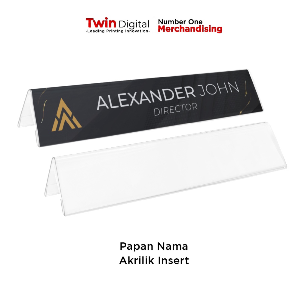 Jual Twindigital Papan Nama Desk Name Plate Holder Insert Paper Acrylik ...