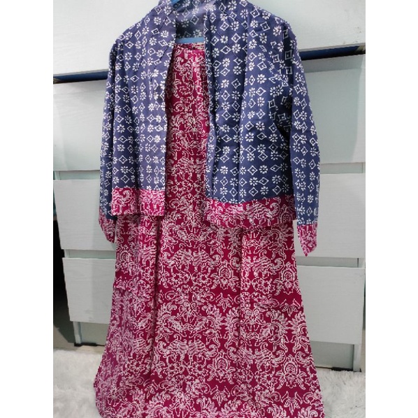 Jual batik wanita branded stelan batik dress batik elegan dan bolero ...