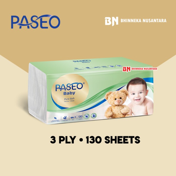 Jual Paseo Baby Pure Soft Facial Tissue 130 Sheets / 3 Ply | Shopee ...