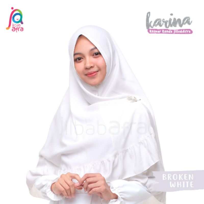 Jual Karina khimar by afra hijab ready stok Broken white | Shopee Indonesia
