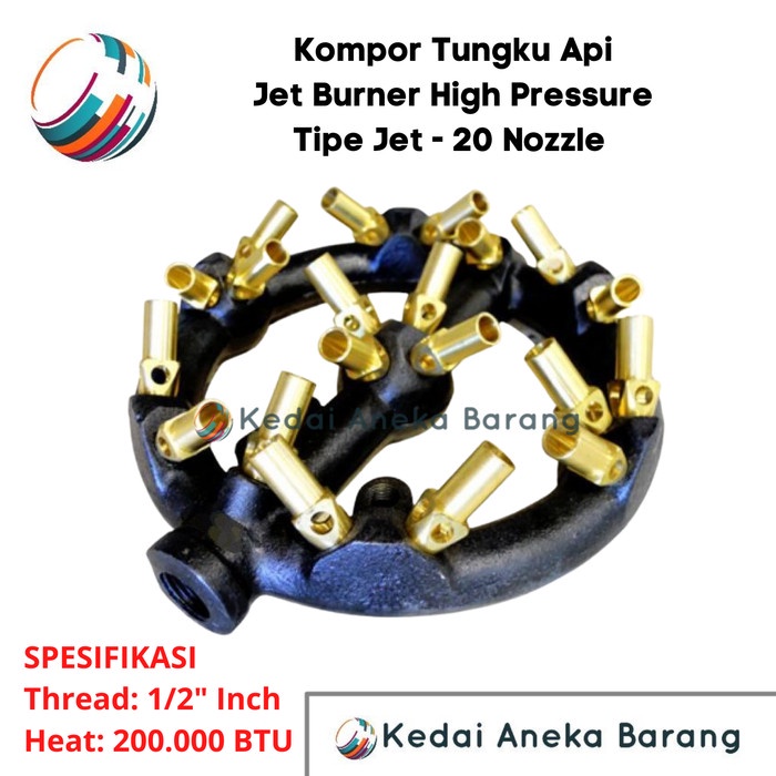 Jual Kompor Jet 20 Nozzle Burner Tungku Api High Pressure Tekanan ...