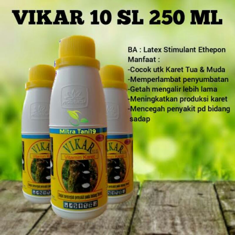 Jual VIKAR 10SL penambah dan perangsang getah karet 250ML | Shopee ...