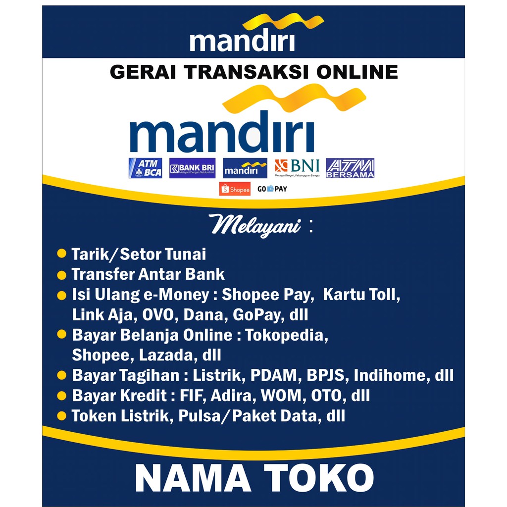 Jual Stiker Bank Mandiri Link untuk Neon Box atau ditempel | Shopee ...