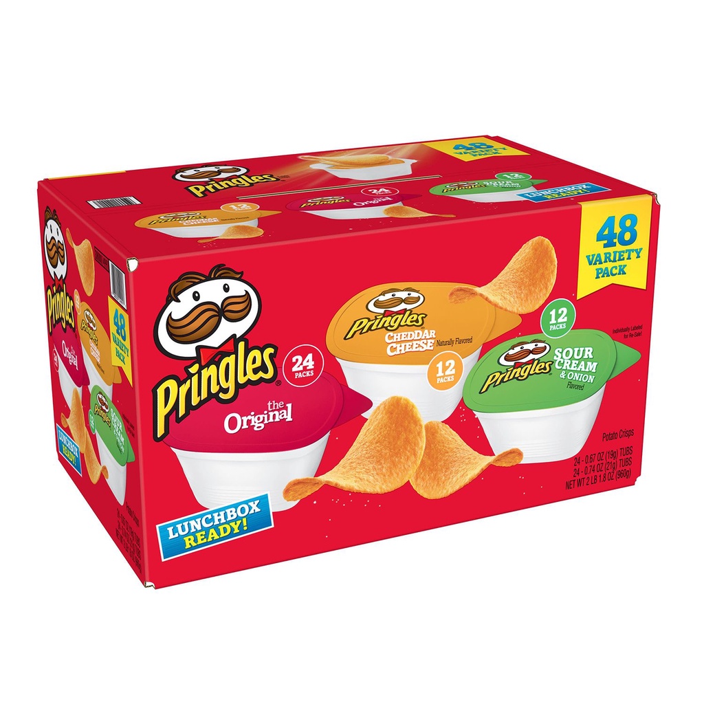 Jual Pringles Potato Crisps Chips, Lunch Snacks, Variety Pack, 33.8oz ...