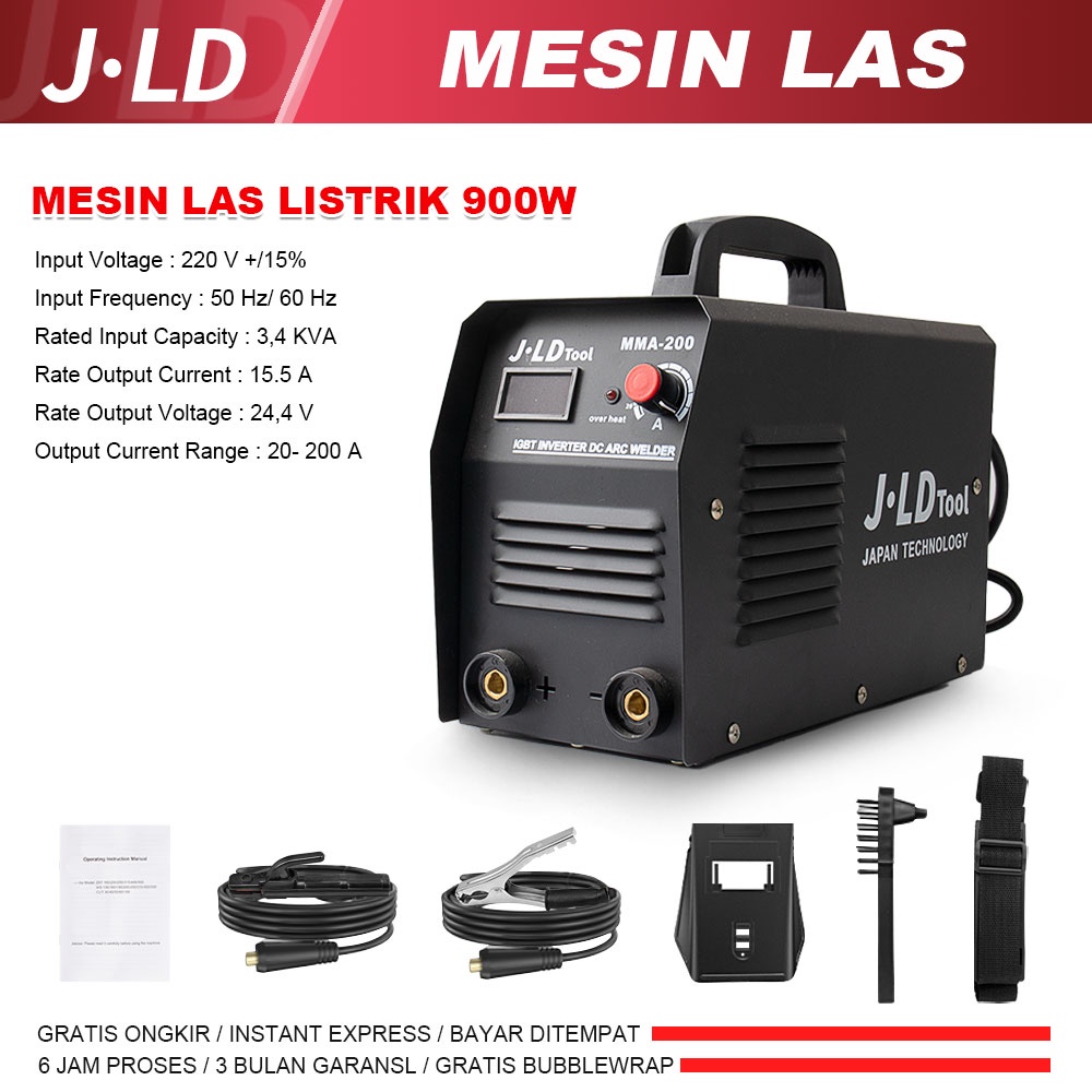 Jual JLD MESIN LAS 900W Mesin Las Listrik 220V 250A Trafo Las Inverter ...