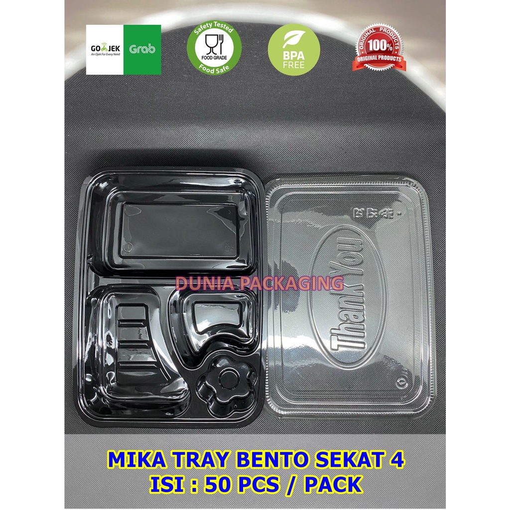 Jual Mika Bento PET 4 Sekat 50pcs Bento Bintang Kotak Makan Lunch Box ...