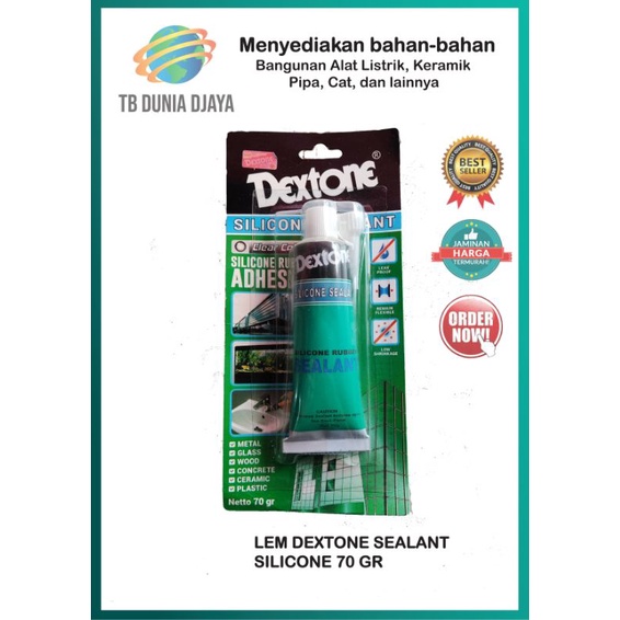 Jual Lem Kaca dextone silicone sealant 70 Gram Lem kaca bening dextone ...