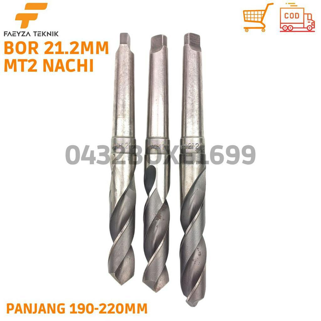 Jual Mata Bor 21.2mm Taper MT2 Bor Besi Hss Nachi Panjang 190-220mm | Shopee Indonesia