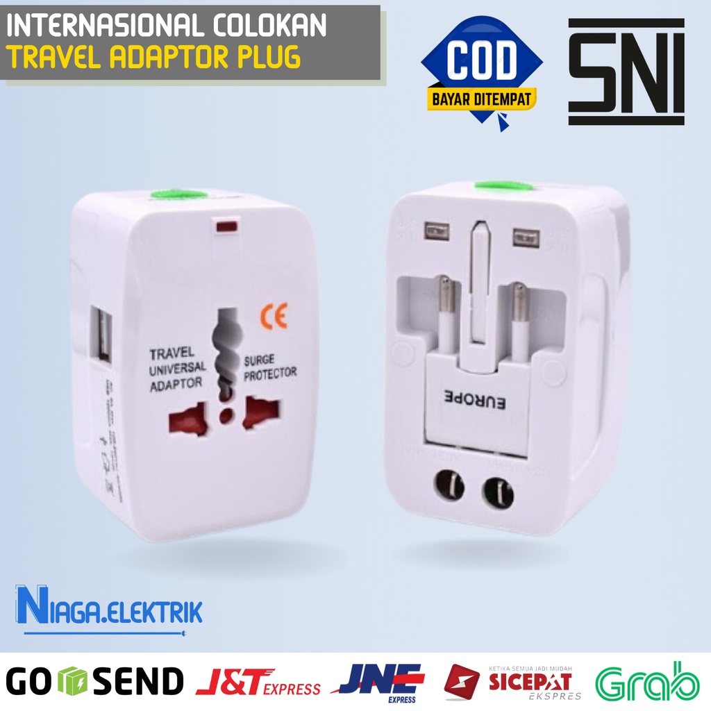 Jual Travel Adaptor/Adapter universal Sambungan Colokan Internasional ...